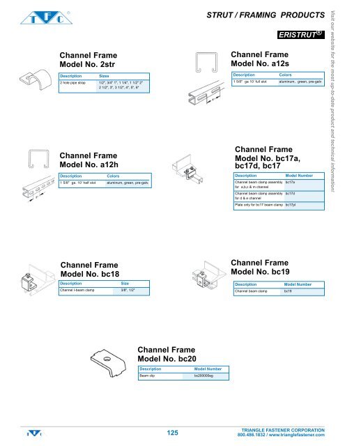 Strut and Channel Framing - Triangle Fastener