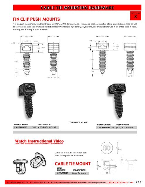 Cable Tie Mounting Hardware - RGA and PSM Fasteners