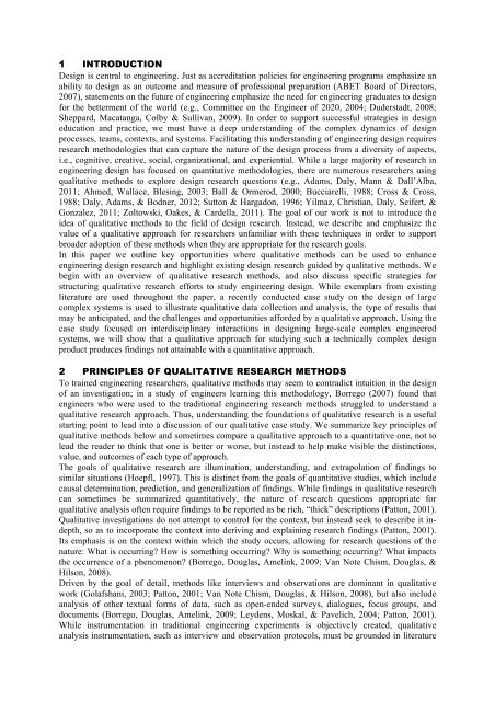 Using qualitative research methods in engineering design research ...