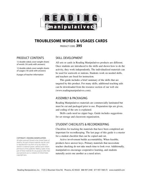 Download - Reading Manipulatives