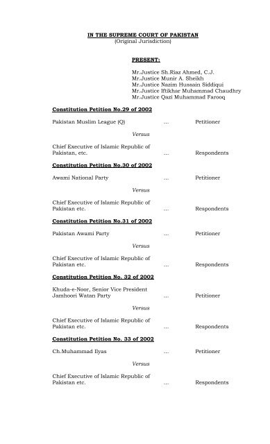 the detailed judgment - Supreme Court of Pakistan