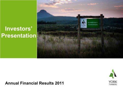 Investors' Presentation - York Timbers