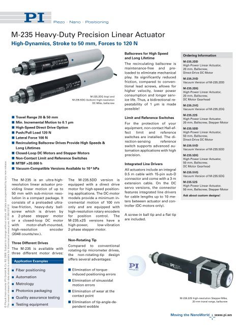 PDF Datasheet - Nano-Precision Actuator
