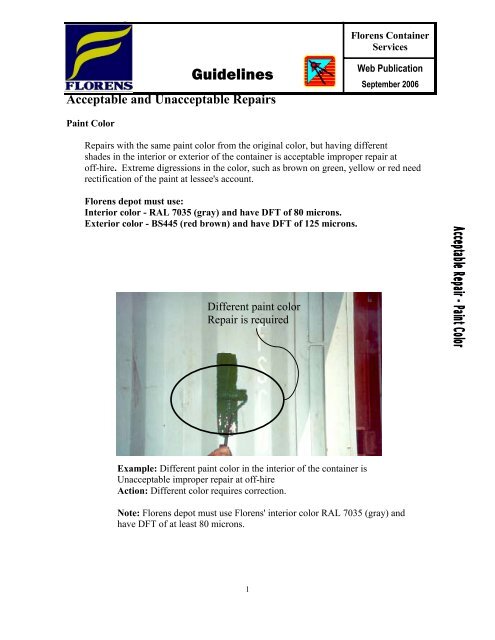 Paint / Color - Florens Container Services