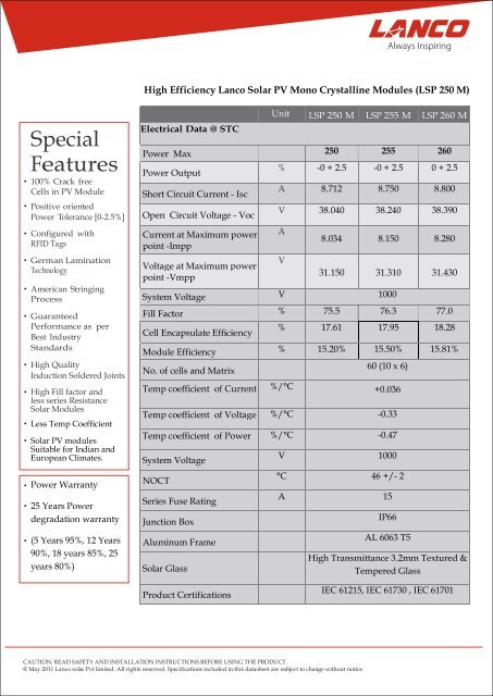 Monocrystalline PV Modules