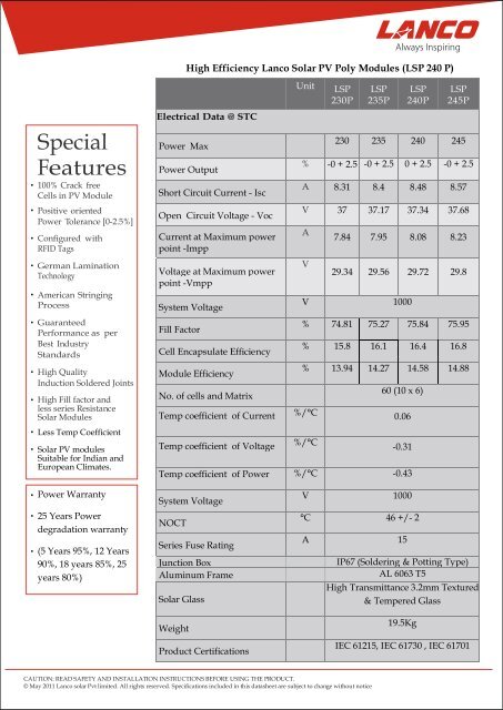 Polycrystalline PV Modules