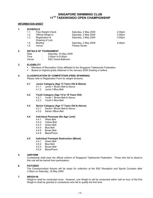 SINGAPORE SWIMMING CLUB