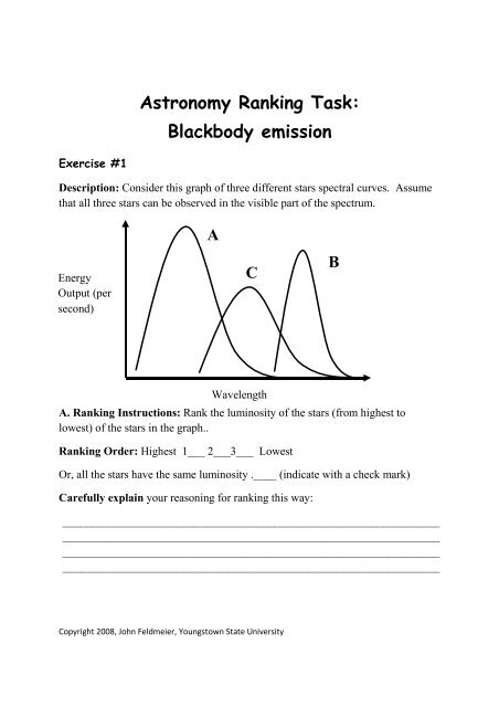 Astronomy Ranking Task - Youngstown State University