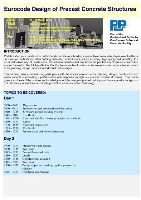 Eurocode Design of Precast Concrete Structures