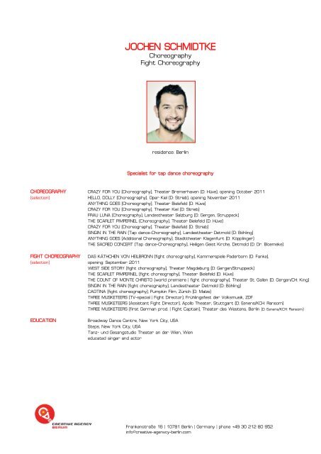 jochen schmidtke - Andreas Gergen Creative Agency Berlin Musical