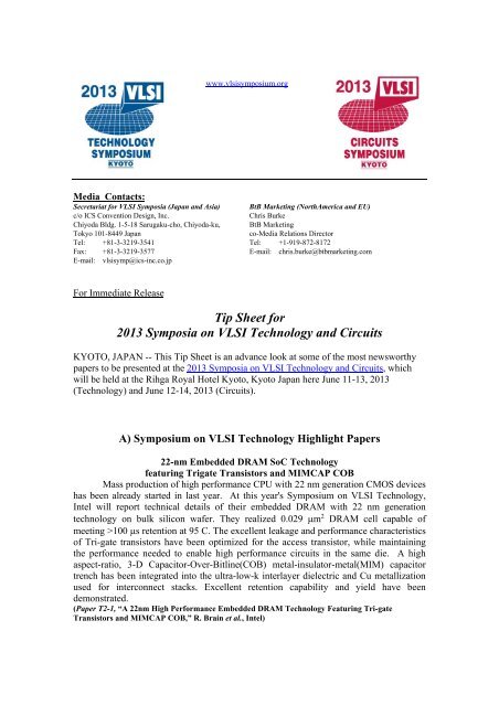 Technical Tip Sheet (English) - Symposia on VLSI Technology and ...
