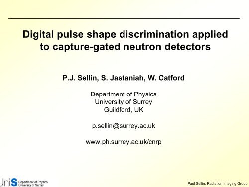 Digital pulse shape discrimination applied to capture-gated neutron ...