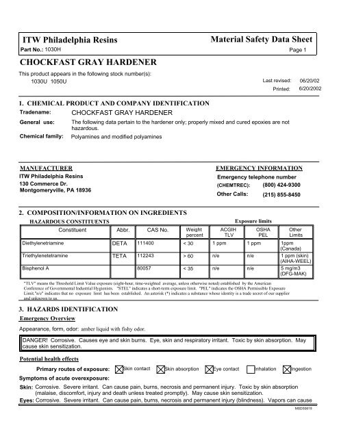 Chockfast Gray (Resin & Hardener) - Familienhansen.co.uk