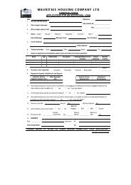 MAURITIUS HOUSING COMPANY LTD - Mauritius Housing MHC