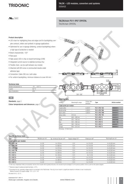 LED modules, converters and systems SIGNAGE Uchain ... - Tridonic