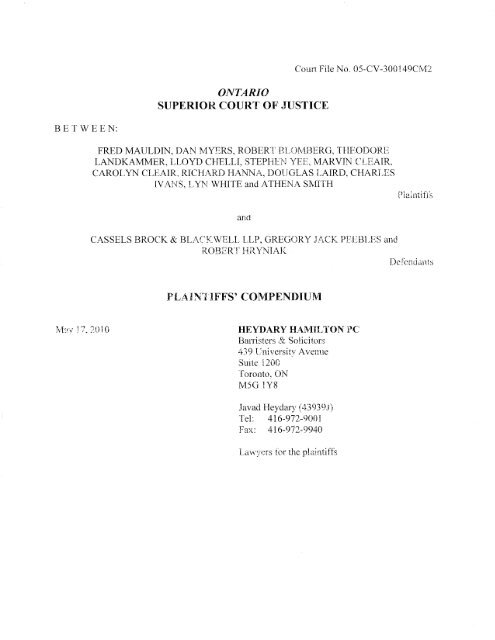 Mauldin Compendium - Heydary Hamilton PC