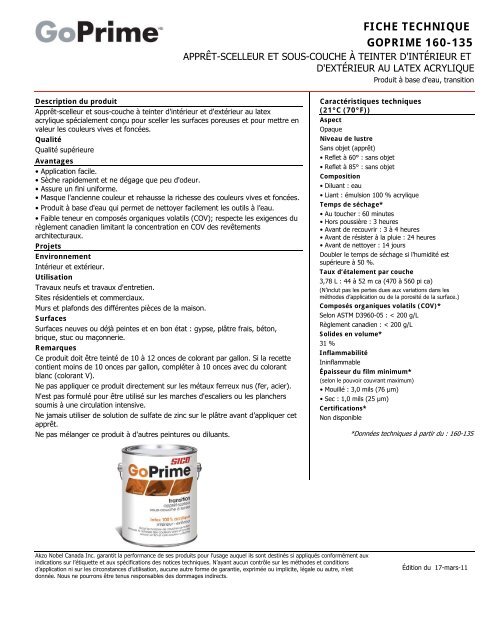 GOPRIME 160 135 FICHE TECHNIQUE Dumas Peinture Et D cor
