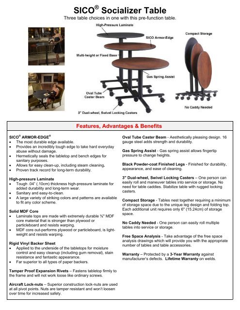 SICO Socializer Table - Sico Inc.