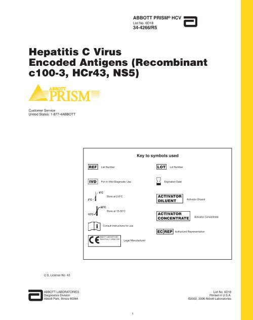 Abbott Prism HCV - Community Blood Services