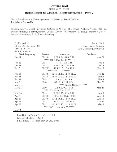 Physics 4322 Introduction to Classical Electrodynamics - Part 2