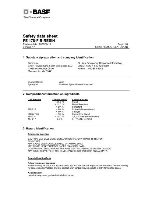 BASF Material Safety Data Sheet - Chemical Design Corporation