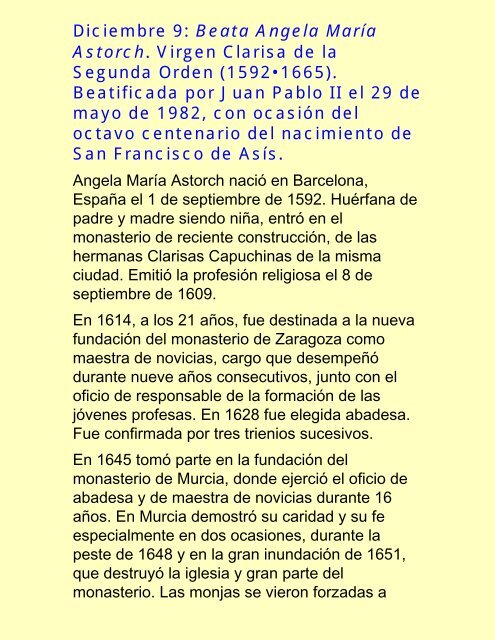 Beata Ángela María Astorch - Vidas ejemplares