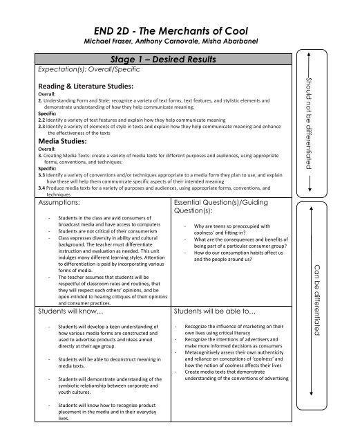 unit overview - English with Mr. Abarbanel