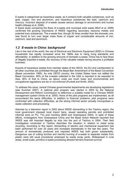 Introduction E-waste is c