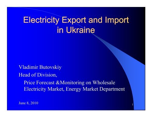 Electricity export and import in Ukraine - Narucpartnerships.org
