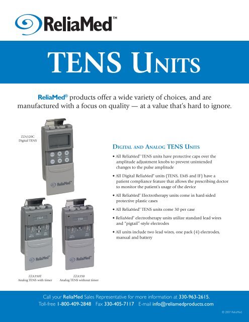 TENS UNiTS - ReliaMed