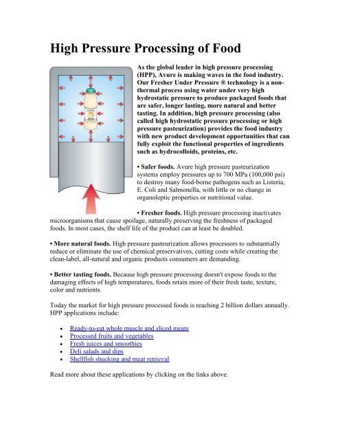Avure-High-Pressure-Processing-of-Food - Food Safety News