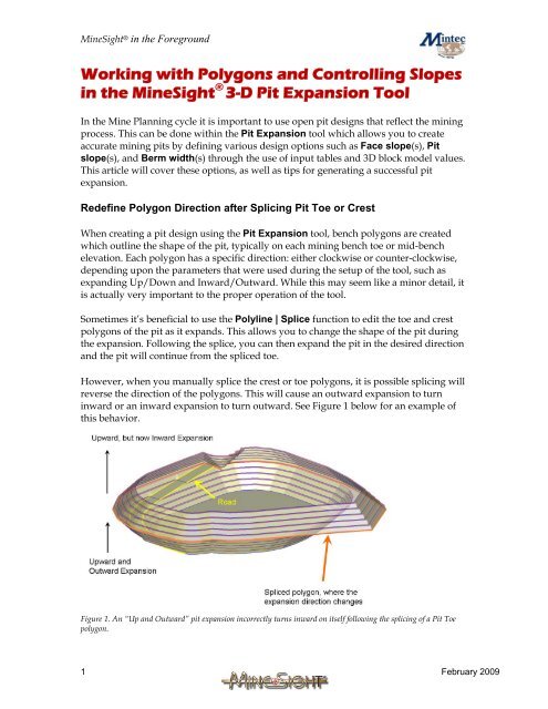 Pit Expansion and Working with Polygons and Controlling Slopes