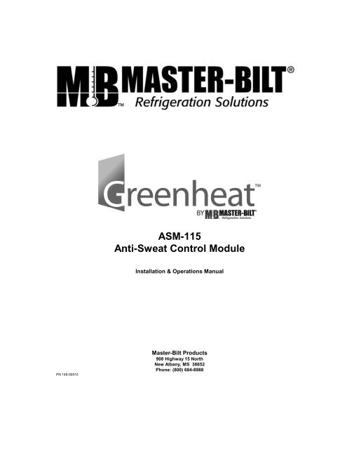 ASM-115 Anti-Sweat Control Module - Master-Bilt