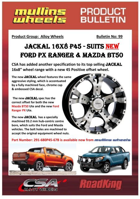 Jackal - PX Ranger & BT50 - CSA