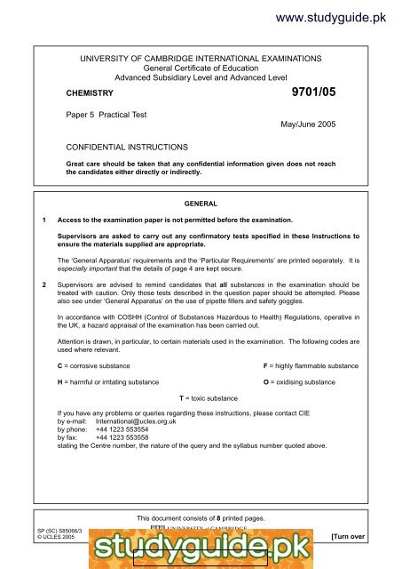 9701/05 - StudyGuide.PK