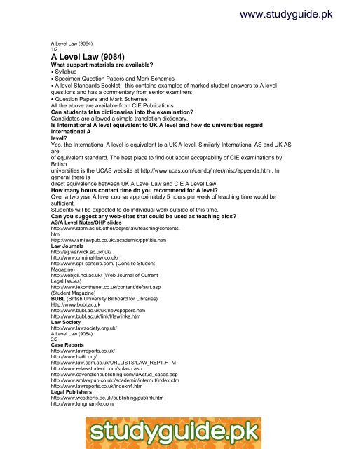 A Level Law (9084) - FreeExamPapers