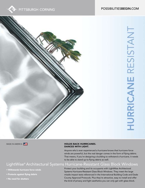 Hurricane-Resistant Glass Block Windows - Pittsburgh Corning