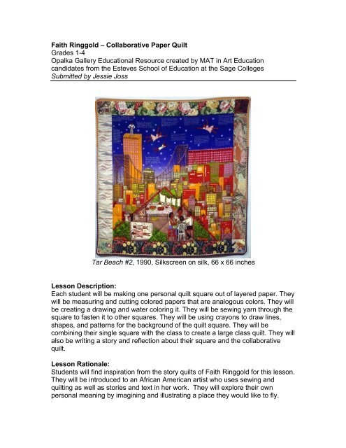 Collaborative Paper Quilt - The Sage Colleges