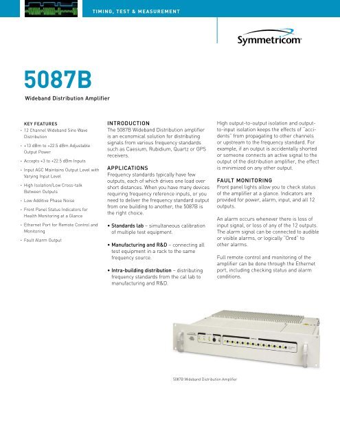 Symmetricom 5087B Wideband Distribution Amplifier.