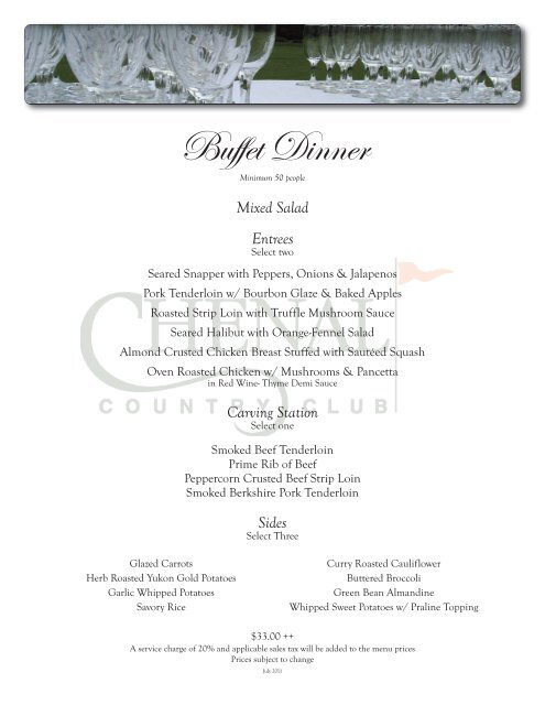 Buffet Dinner - Chenal Country Club