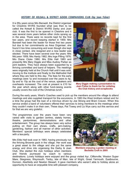 HISTORY OF KELSALL & DISTRICT GOOD ... - Kelsall Village