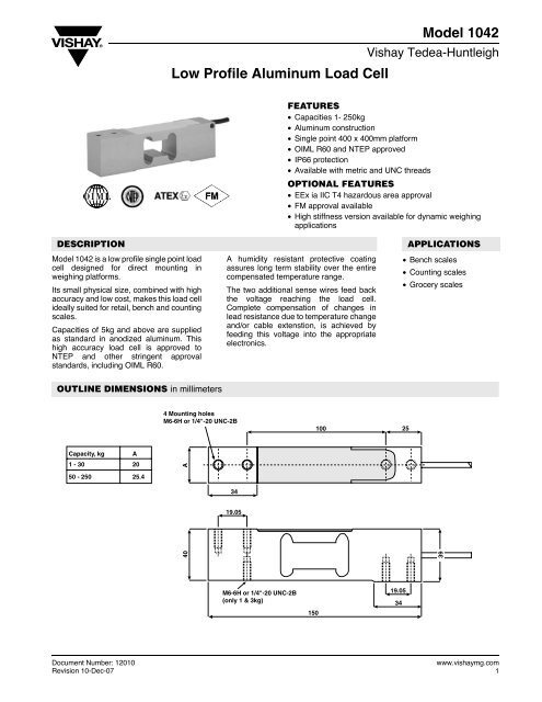 Model 1042 Low Profile Aluminum Load Cell - MEN expert sro