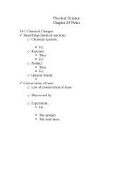 Physical Science Chapter 17 Notes