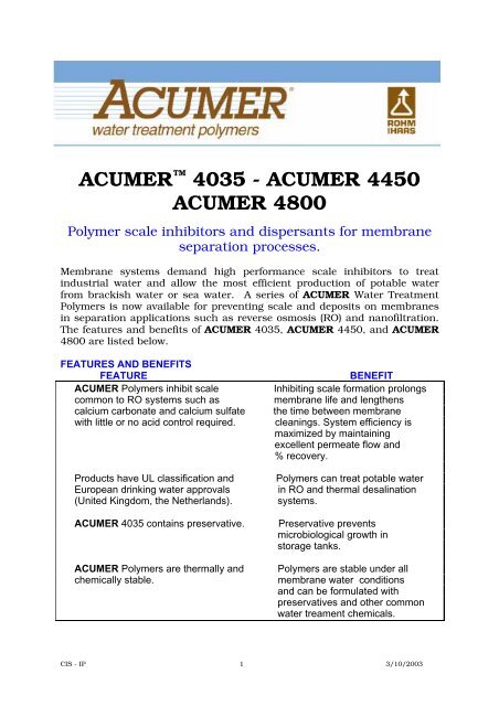 acumer 4450 acumer 4800