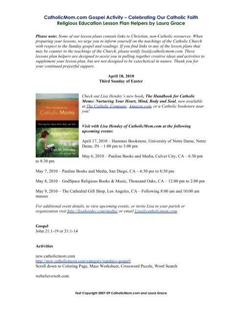 Lesson Plan - Catholic Mom