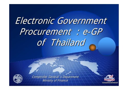 Electronic Government Procurement : e-GP of Thailand