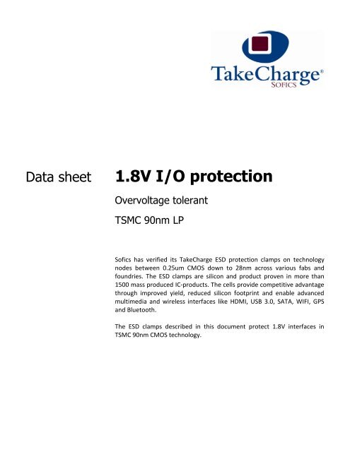 Datasheet - TSMC 90nmLP 1.8V I/O protection Overvoltage ... - Sofics