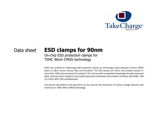 Datasheet - TSMC 90nm cell overview - Sofics