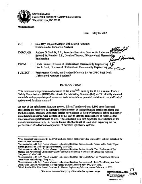 Performance Criteria and Standard Materials - BHFTI. California ...