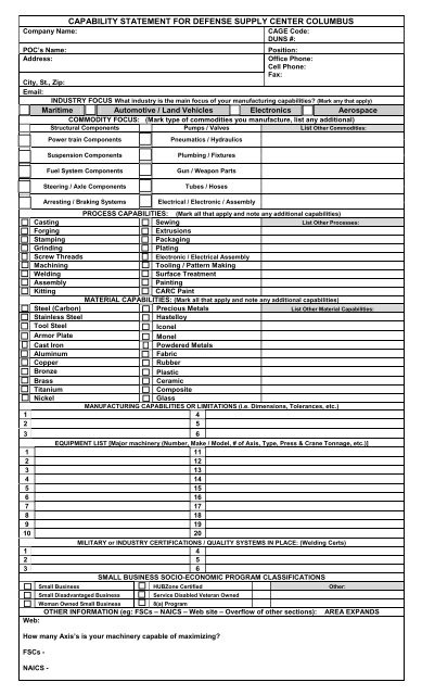 Submit Supplier Capability Form - MFG.com